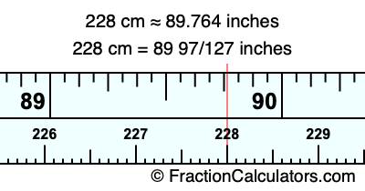 Convert 228 cm to inches (What is 228 cm in inches?)
