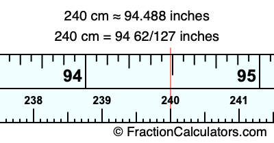 Convert 240 cm to inches (What is 240 cm in inches?)