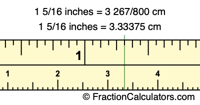Convert 1 5/16 inches to cm (1 5/16 inches to centimeters)