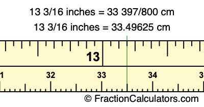 Convert 13 3/16 inches to cm (13 3/16 inches to centimeters)