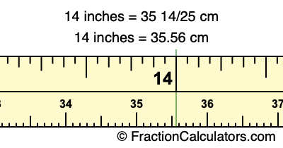 Convert 14 inches to cm (14 inches to centimeters)