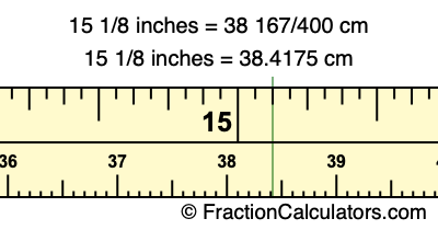 Convert 15 1/8 inches to cm (15 1/8 inches to centimeters)