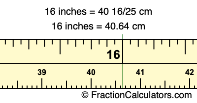 Convert 16 inches to cm (16 inches to centimeters)