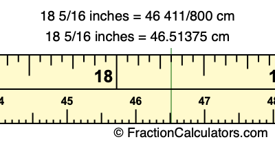 Convert 18 5/16 inches to cm (18 5/16 inches to centimeters)