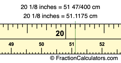 Convert 20 1/8 inches to cm (20 1/8 inches to centimeters)