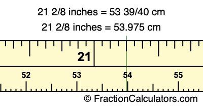 Convert 21 2/8 inches to cm (21 2/8 inches to centimeters)