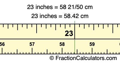 Convert 23 inches to cm (23 inches to centimeters)