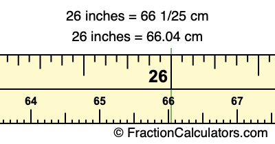 Convert 26 inches to cm (26 inches to centimeters)