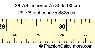 Convert 29 7/8 inches to cm (29 7/8 inches to centimeters)