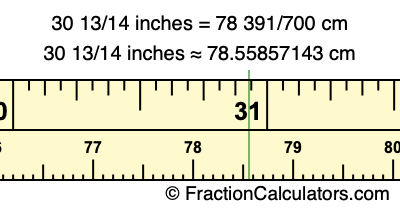 Convert 30 13/14 inches to cm (30 13/14 inches to centimeters)