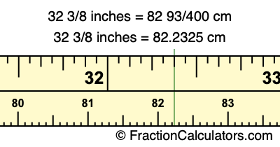 Convert 32 3/8 inches to cm (32 3/8 inches to centimeters)