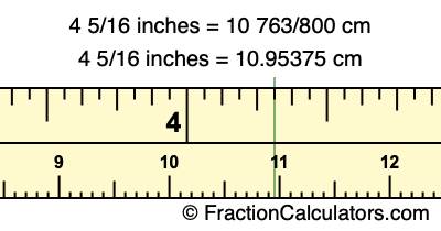 Convert 4 5/16 inches to cm (4 5/16 inches to centimeters)