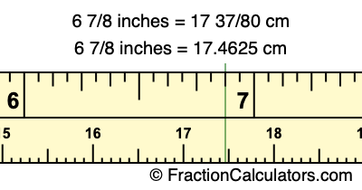 Convert 6 7/8 inches to cm (6 7/8 inches to centimeters)