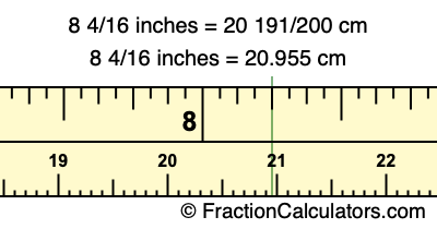 Convert 8 4/16 inches to cm (8 4/16 inches to centimeters)