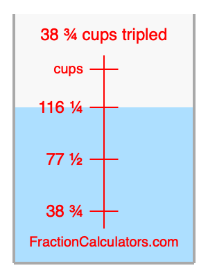 What is 38 3/4 cups tripled?